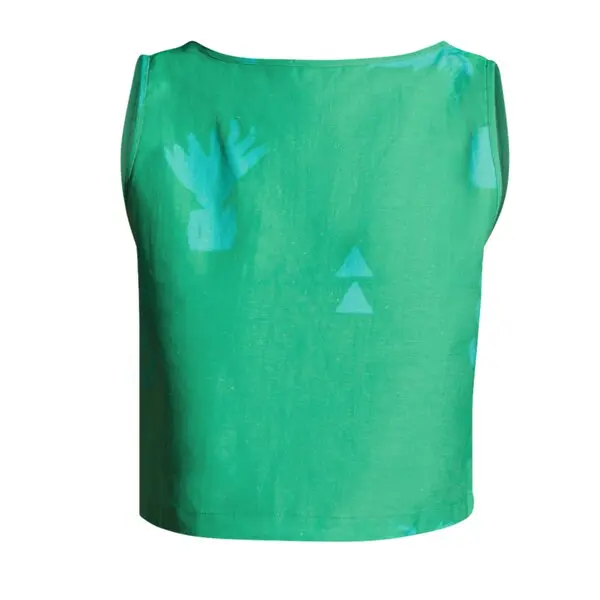 WILD CLOUDS Organic Cotton & Linen Reversible Tank - Green