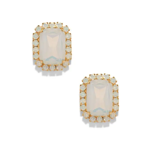 THE PINK REEF Gem Stud Earrings In Opal - White