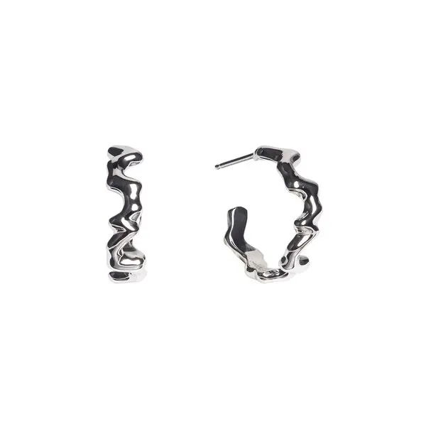 LUNA DELPHINE Drip Hoop Earrings - Silver
