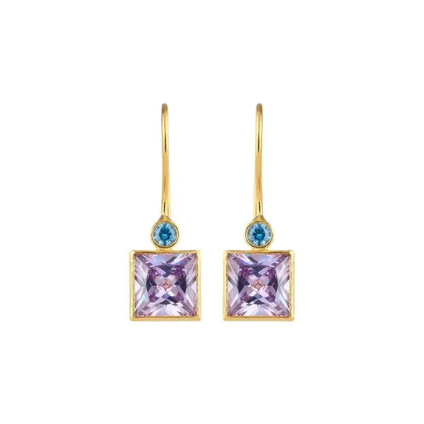 FIRERA ATELIER Zirconia Charm Earrings - Purple/blue