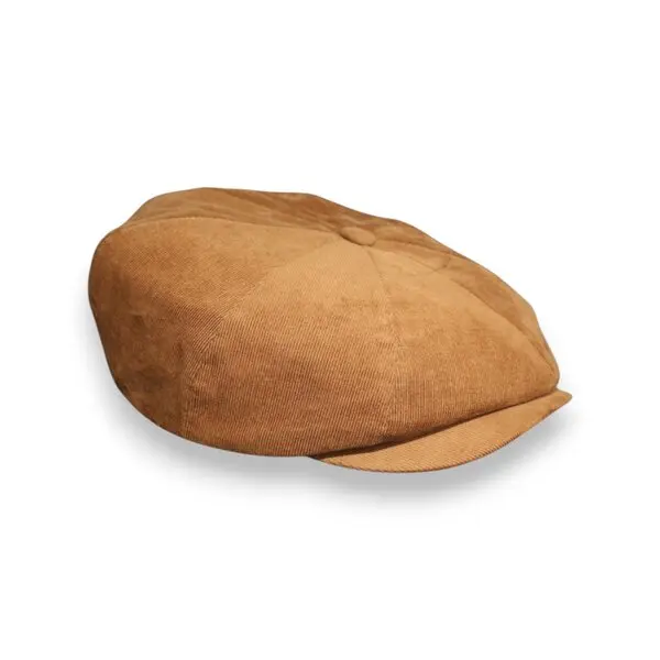 MISTER MILLER - MASTER HATTER Neutrals Theo's Tan Corduroy Newsboy Cap - Brown