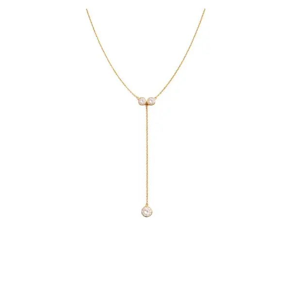 LILY FLO JEWELLERY Aurora Diamond Twin Lariat Y Necklace - Gold