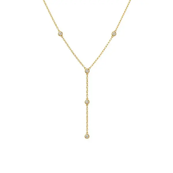 LILY FLO JEWELLERY Aurora Diamond Twin Lariat Y Necklace - Gold
