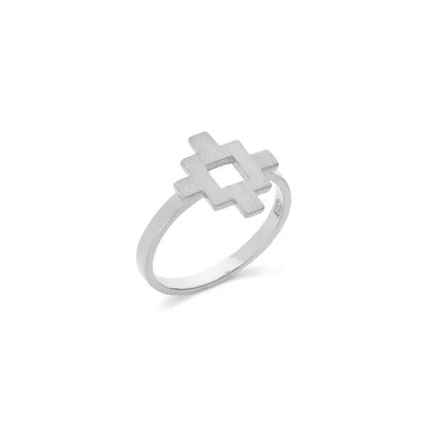 SHEIDA FARROKHI Solid White Gold Minimal Flower Ring - Silver/white