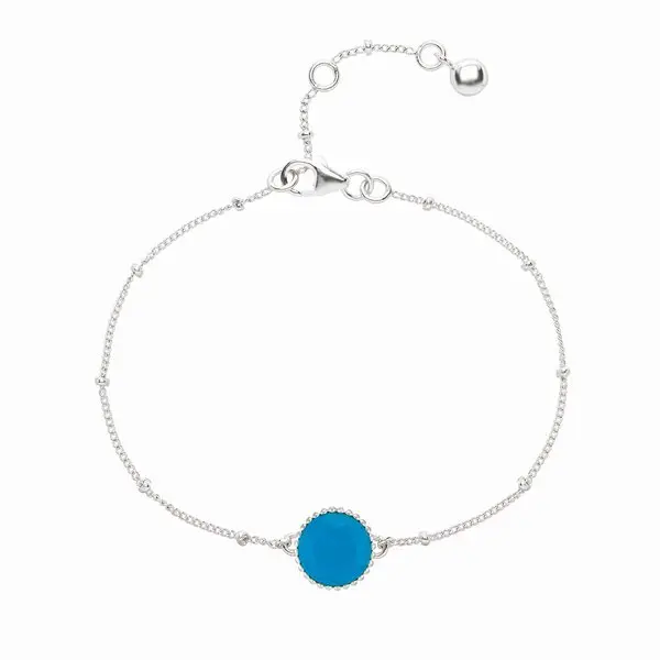 AUREE JEWELLERY Barcelona Silver December Birthstone Turquoise Bracelet - Blue/silver