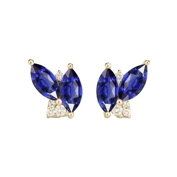 JUVETTI  Vento White Gold Earrings With Sapphire And Diamond - Blue/white