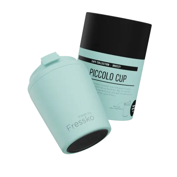 Fressko Piccolo 4oz / 118ml Reusable Coffee Cup, Stainless Steel Breezy - Blue