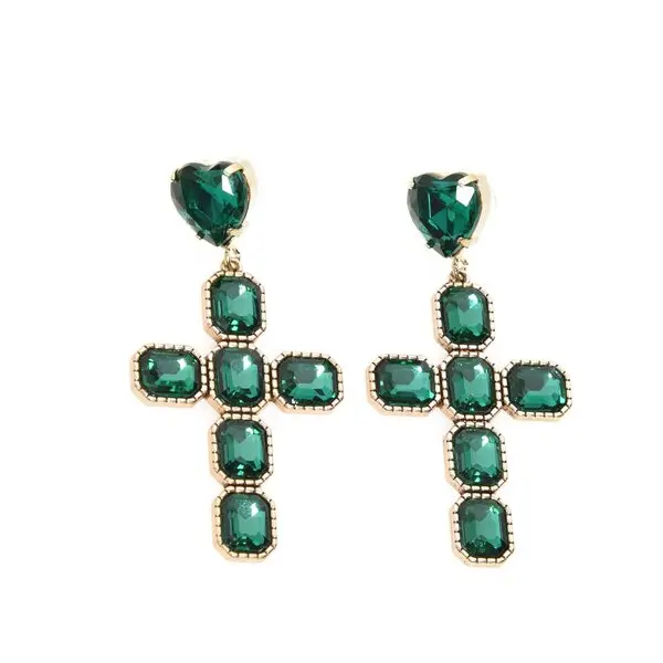 ADDICTED2 Diana Emerald Chandelier Earrings - Green/gold