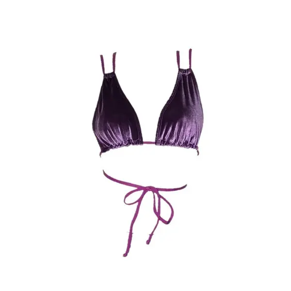 BRASINI SWIMWEAR Bruna Velvet Bikini Top - Purple