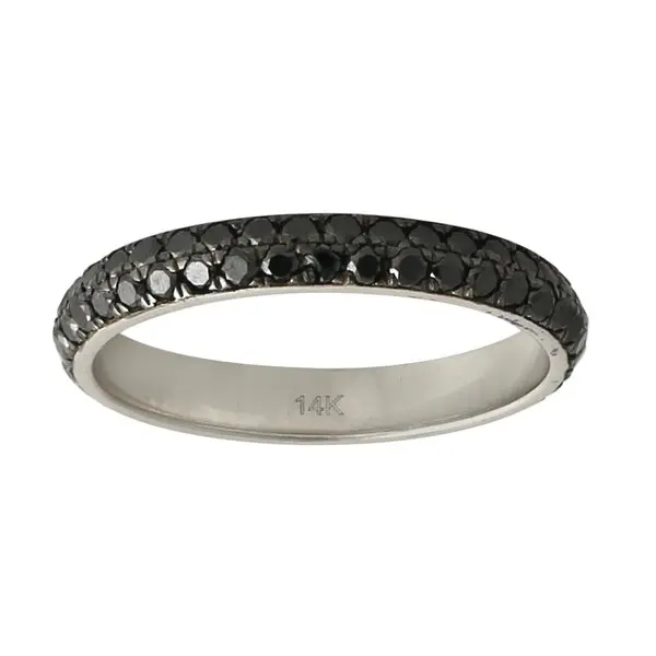 ARTISAN Black Diamond Pavé Band In 14k White Gold - White/black