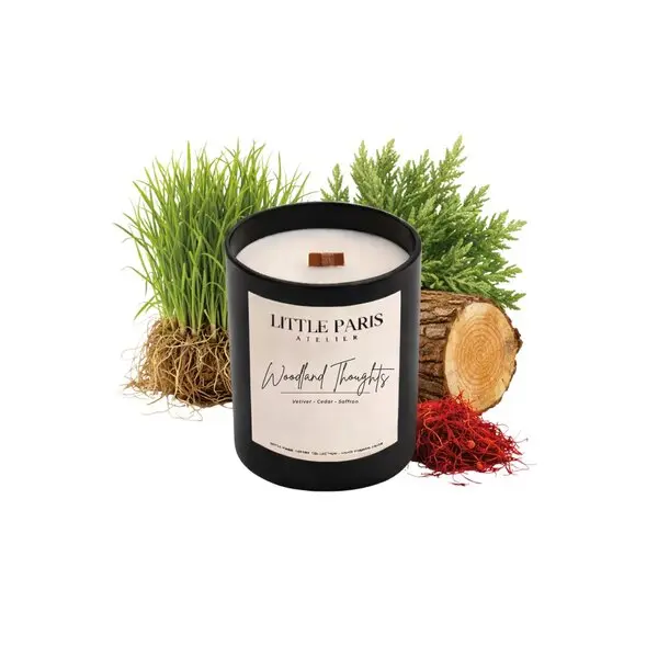 LITTLE PARIS ATELIER Luxury Scented Candle Woodland Thoughts - Black