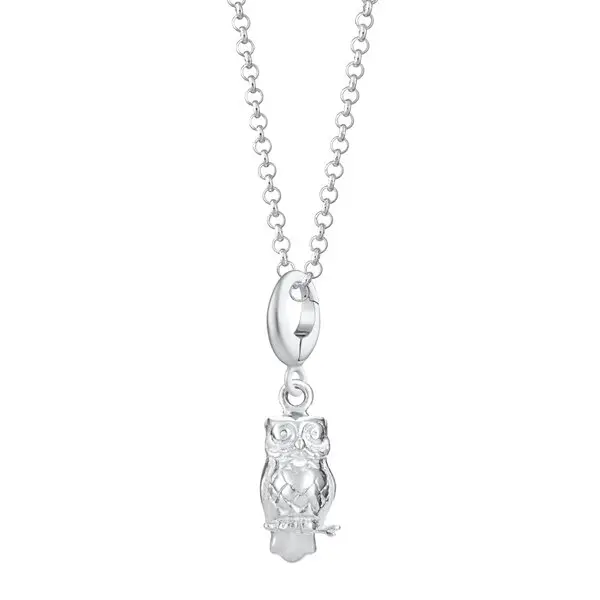 LILY CHARMED Sterling Owl Charm Necklace - Silver