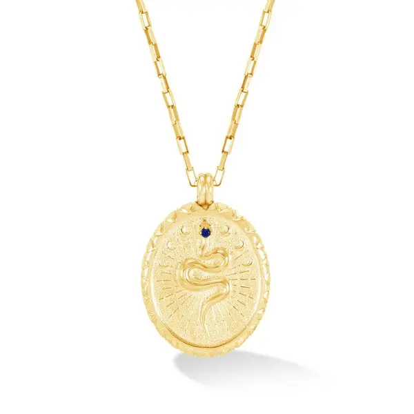DOWER & HALL Snake Talisman Necklace In Vermeil - Gold