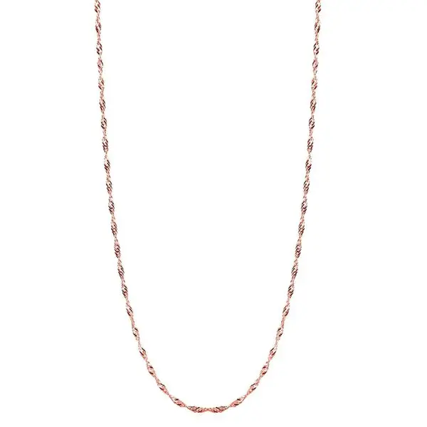 SPERO LONDON Twisted Curb Singapore Sterling Silver Chain Necklace - Rose Gold