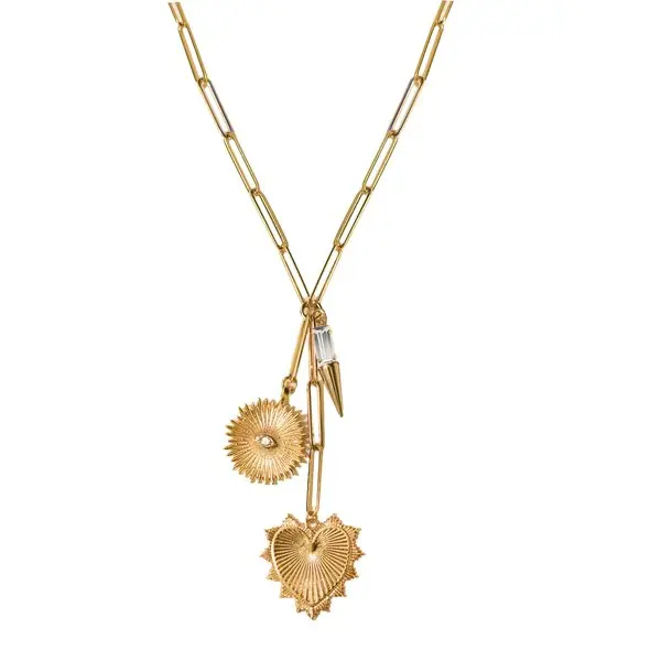 ADRIANA PAPPAS DESIGNS En Rays Drop Necklace - Gold