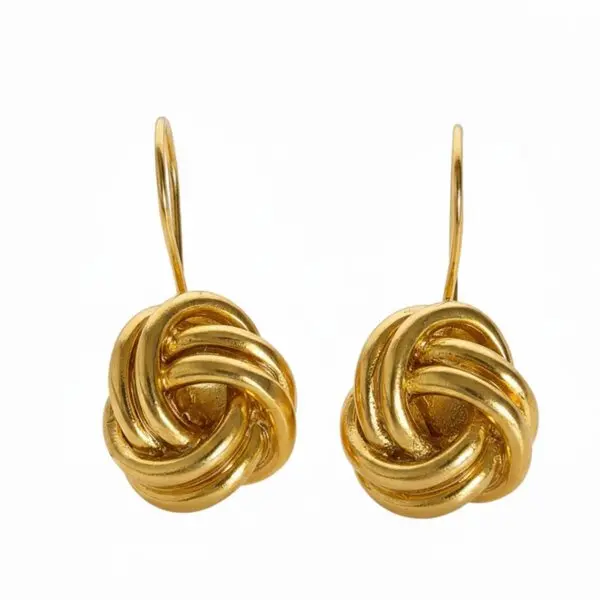SILVER & ELEGANT Knot Drop Earrings - Gold