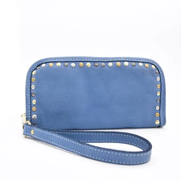 BOLSA NOVA HANDBAGS Sofia Zip Around Wallet In Denim - Blue