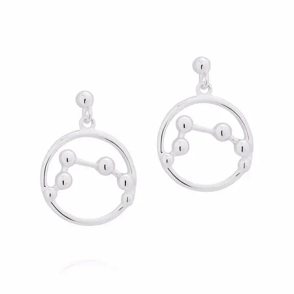 YASMIN EVERLEY JEWELLERY Aries Astrology Drop Stud Earrings - Silver