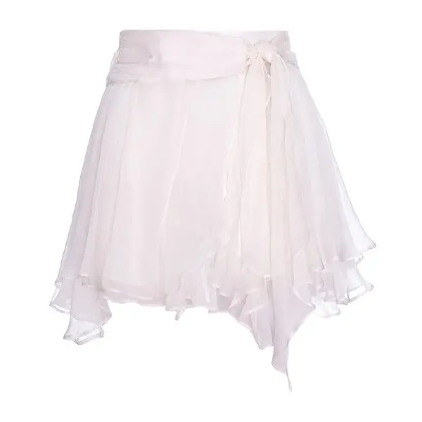 UNDERFLIRTY Mini Silk Skirt - White