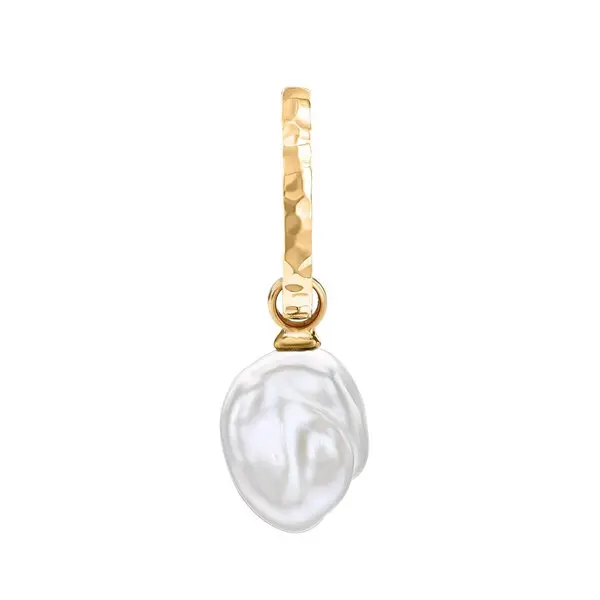 DOWER & HALL Single Nomad Keshi Luna Pearl Hoop - Gold