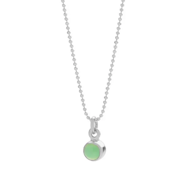 NELLOU JEWELLERY Gem Dot Chrysoprase Sterling Silver Necklace - Green