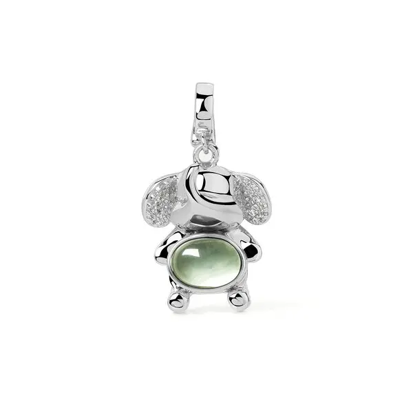 FREQNC ATELIER Mini Elephant Charm With Prehnite - Green
