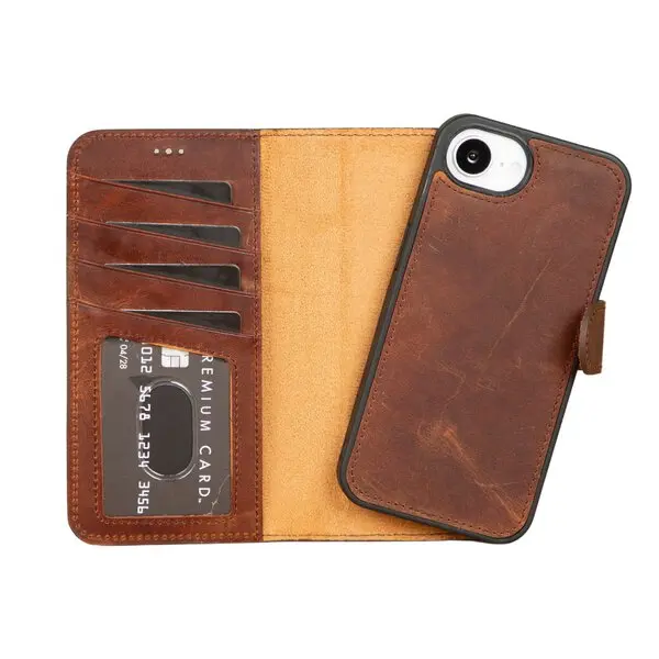 LEATHERE Iphone Onaltı E Leather Wallet Case Brooklyn - Brown