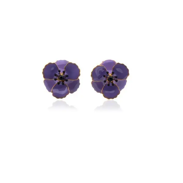 MILOU JEWELRY Light Blossom Flower Earrings - Purple