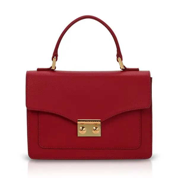LUIS STEVEN Emma Top Handle Pebble Leather Handbag