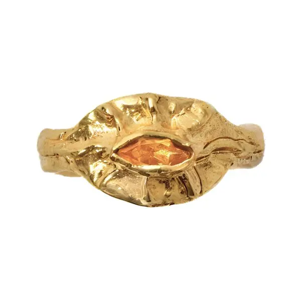 ASSUWA Eye Of Ra Citrine Ring - Gold