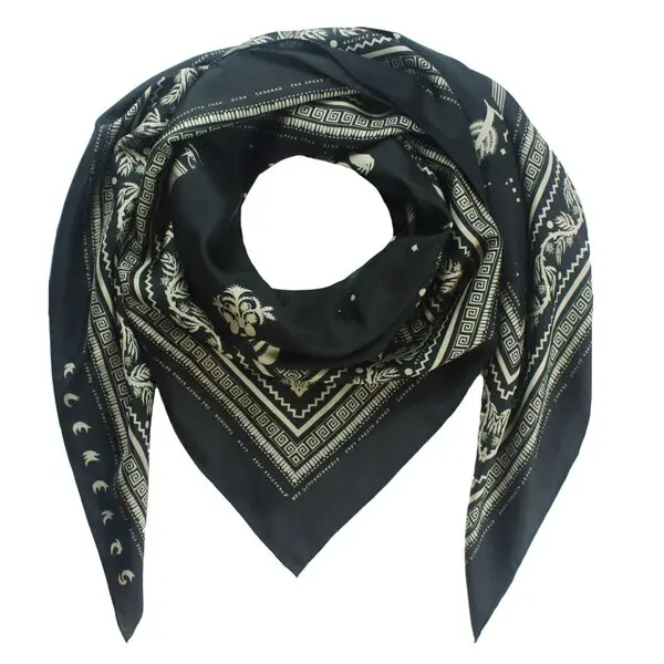 KLEMENTS Silk Scarf In Ancient Hearts - Black
