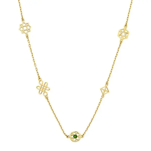 ZOË & MORGAN Aura Vermeil Necklace - Gold/green