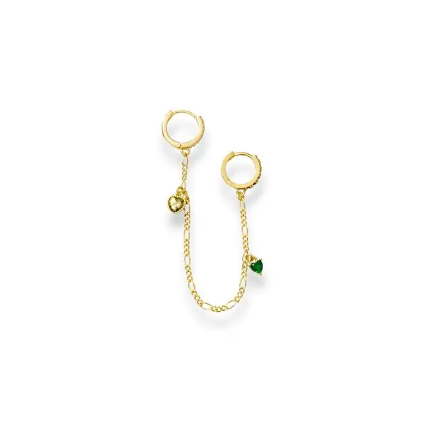 ALEXIE OF ATHENS Envy Heart Charm Chain Huggie - Gold