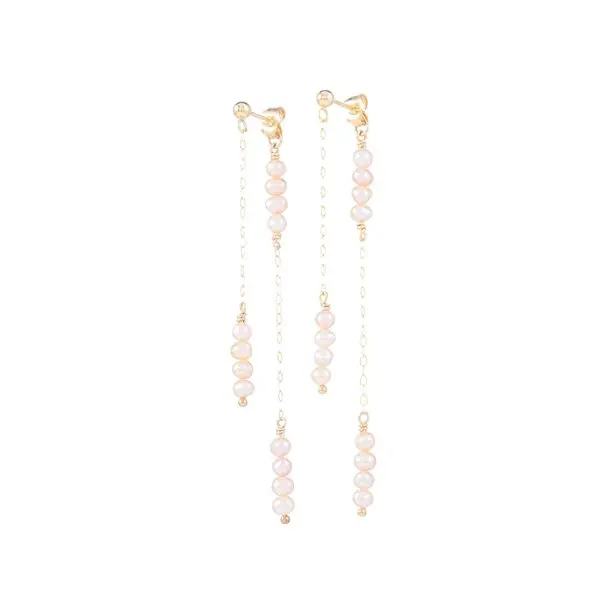 INARI JEWELLERY Freshwater Pearl Dangle Earrings - Pink