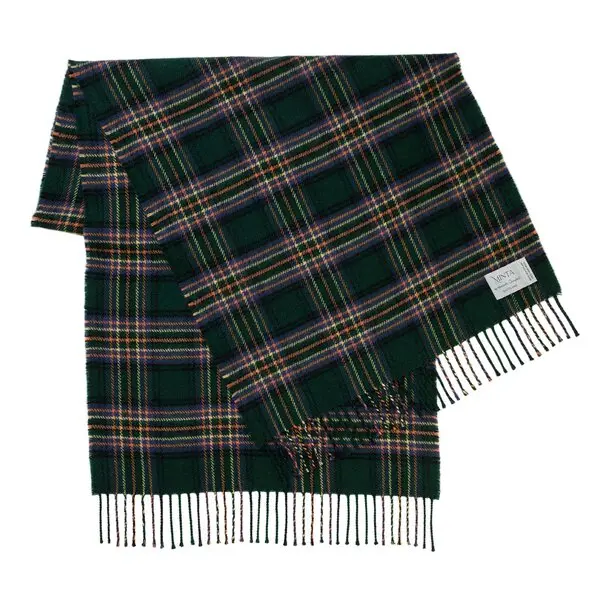 ARAMINTA CAMPBELL Amber Riverbank Lambswool Shawl - Green