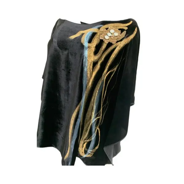 SANIYA KHAN Laila Panne Silk Poncho