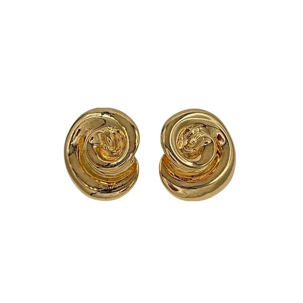 MONARCH Sculpted Spiral Stud Earrings - Gold