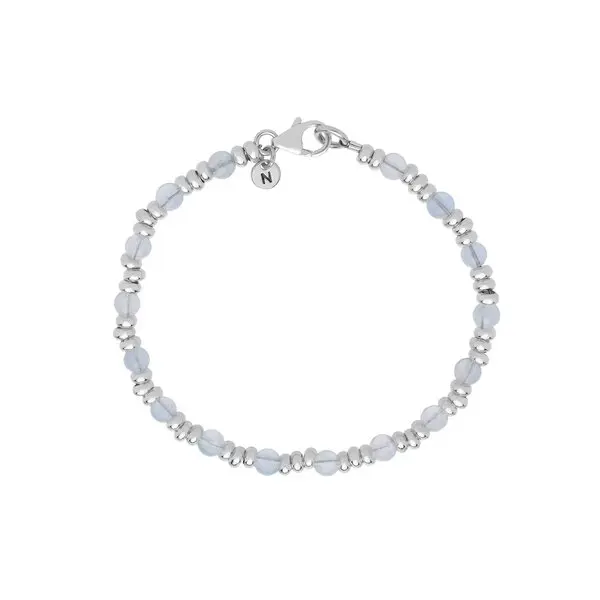 NELLOU JEWELLERY Gem Aquamarine Sterling Silver Bracelet - Blue/silver