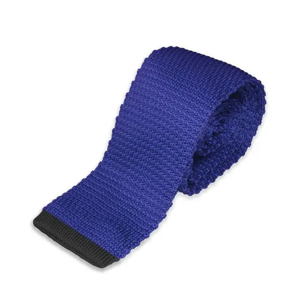 GRESHAM BLAKE Skinny Knit Tie - Blue