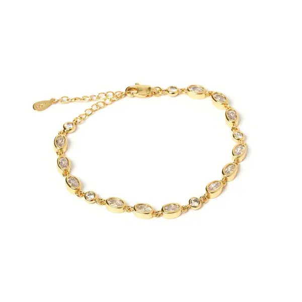 ARMS OF EVE Isadora Gold Plated Bracelet With Clear Zircon Stones - White