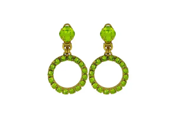 VICKISARGE Small Hoop Clip-on Earrings - Green