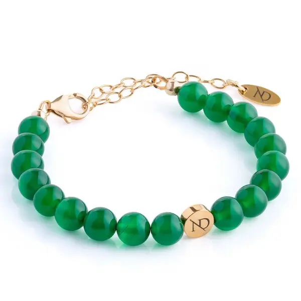 N'DAMUS LONDON Adjustable Agate Gemstone Bracelet - Green