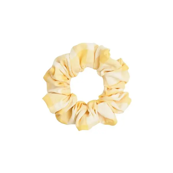 CAFIDE Vichy Check Scrunchie Hair Tie - Yellow