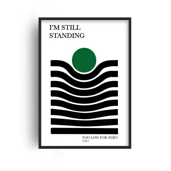 FANCLUB I'm Still Standing Elton John Inspired Abstract Giclée Art Print A3 - Green/white