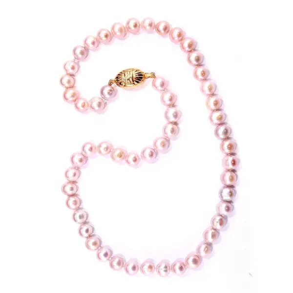 MINERALGEMS ✩ STUDIO Pearl Necklace With 18k Gold Plated Clasp