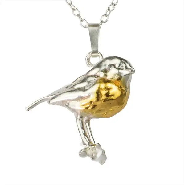 SIMON KEMP JEWELLERS Robin Pendant In Sterling And Eighteen Carat Gold - Silver