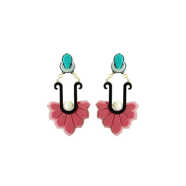 GISSA BICALHO Acrylic Daisy Earrings - Pink