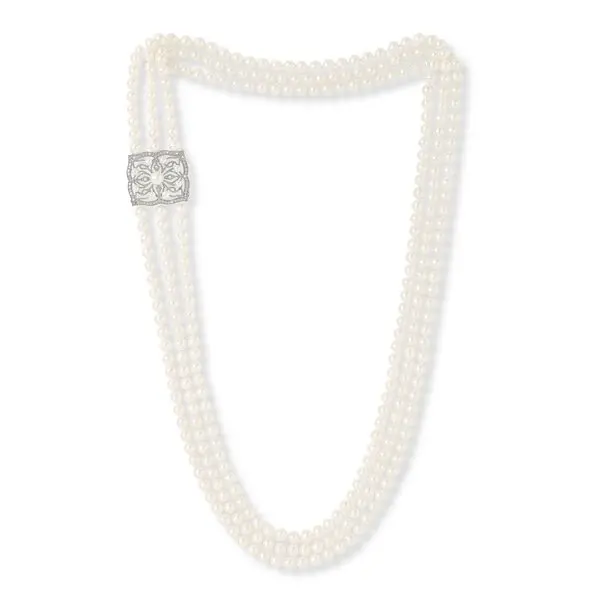 PEARLS OF THE ORIENT ONLINE Gratia Triple Strand Cultured Freshwater Pearl Necklace - White