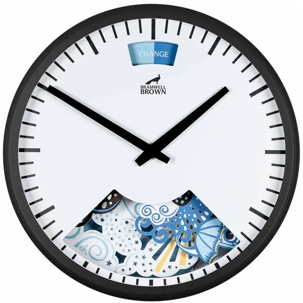 BRAMWELL BROWN CLOCKS Papercut Clouds Weather Clock Emily Hogarth - Black