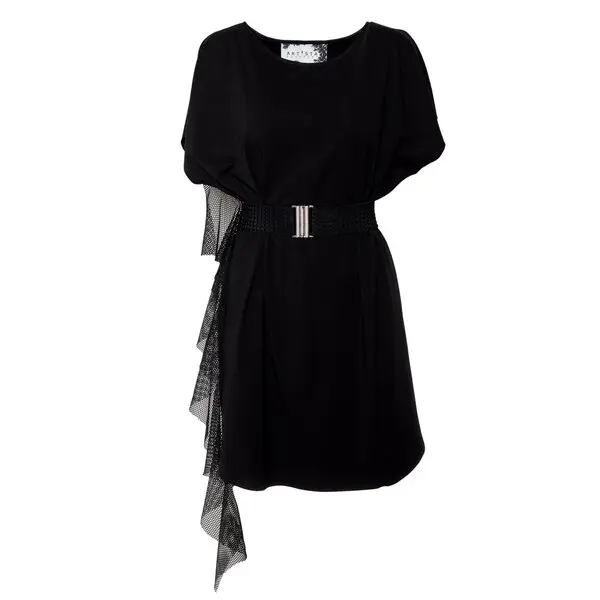 ARTISTA Relaxed Fit Dress With Mesh Frill